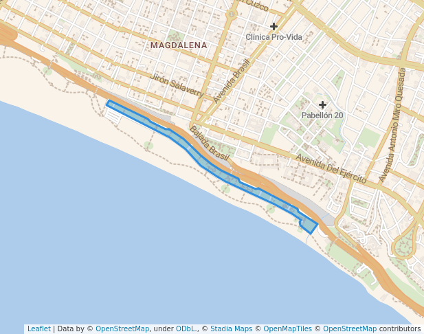 Parque Costa Verde in Magdalena del Mar | Map and Routes