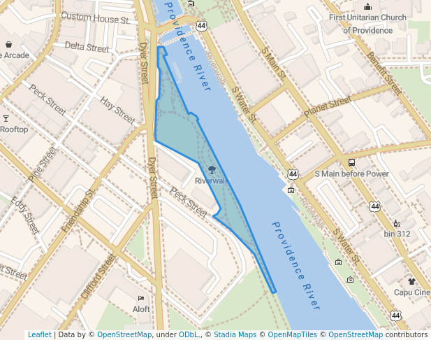 Riverwalk in Providence | Map and Routes