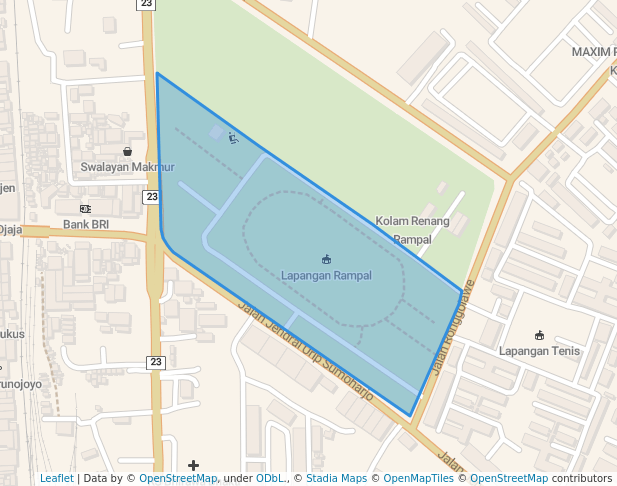 Lapangan Rampal in Malang | Map and Routes