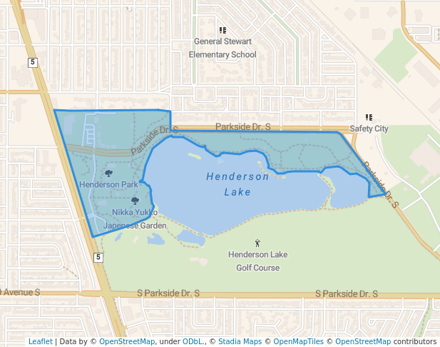 Henderson Park in Lethbridge | Map and Routes