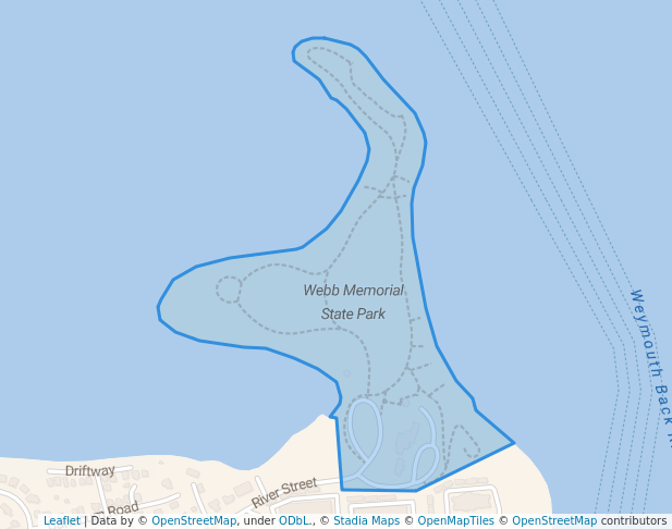 Webb Memorial State Park in Weymouth | Map and Routes