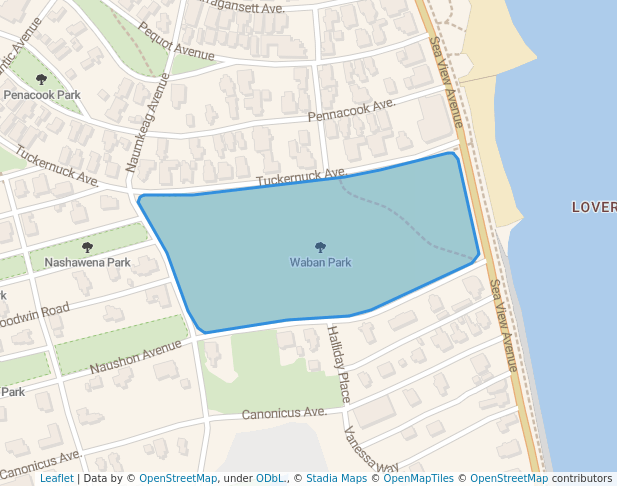 Waban Park in Oak Bluffs | Map and Routes