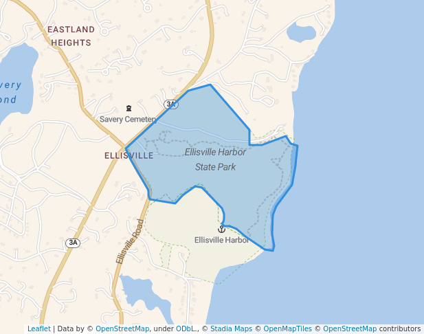 Ellisville Harbor State Park in Plymouth | Map and Routes