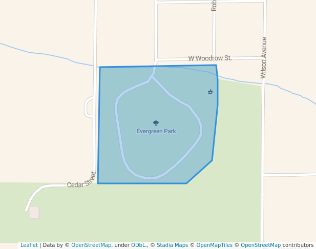 Evergreen Park in Graettinger | Map and Routes