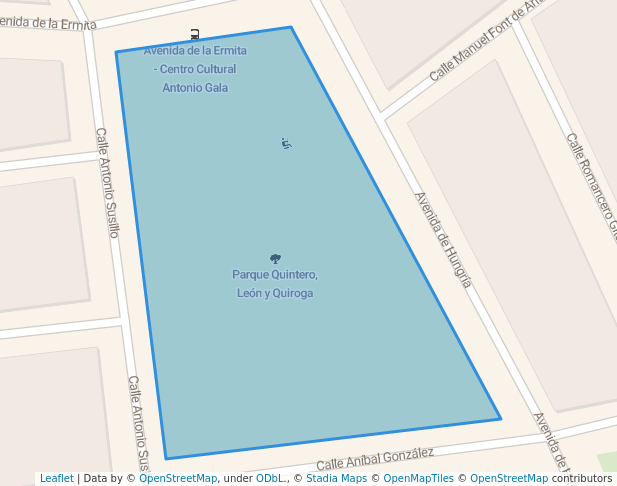Parque Quintero, León y Quiroga in La Rinconada | Map and Routes