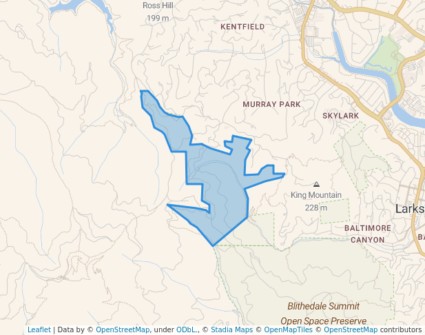 Baltimore Canyon Open Space Preserve in Kentfield | Map and Routes