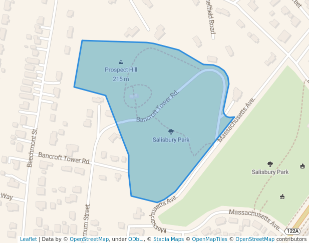 Salisbury Park in Worcester | Map and Routes