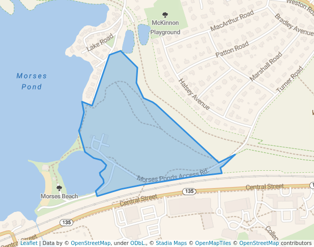 Morses Pond Land in Wellesley | Map and Routes