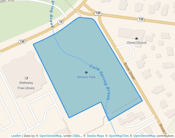 Simons Park in Wellesley | Map and Routes