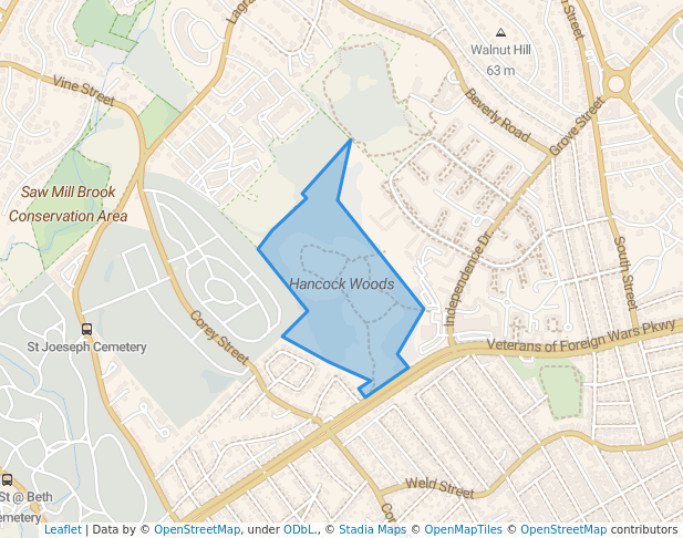 Hancock Woods in Boston | Map and Routes