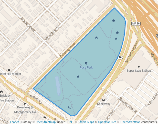 Foss Park in Somerville | Map and Routes
