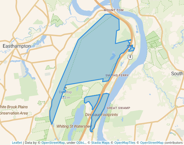 Mt Tom State Reservation in Holyoke | Map and Routes