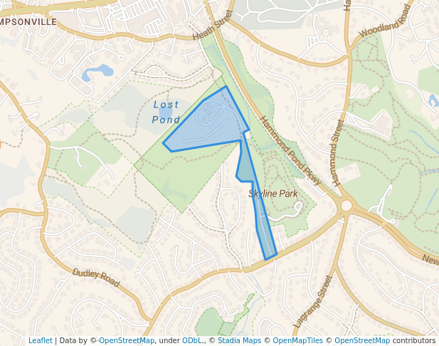 Skyline Park in Brookline | Map and Routes