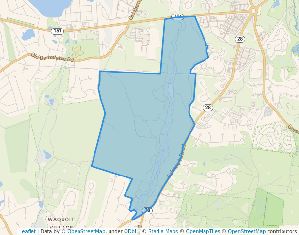 Quashnet Woods State Reservation in Mashpee | Map and Routes