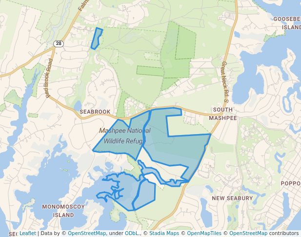 Mashpee National Wildlife Refuge in Mashpee | Map and Routes