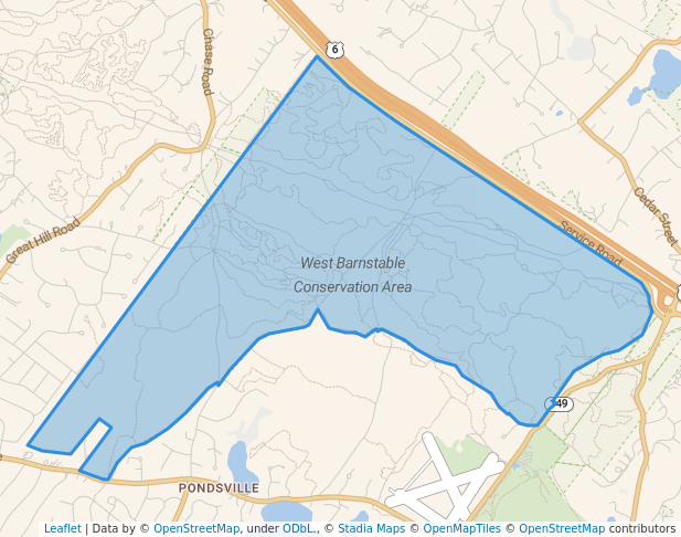 West Barnstable Conservation Area in Barnstable | Map and Routes