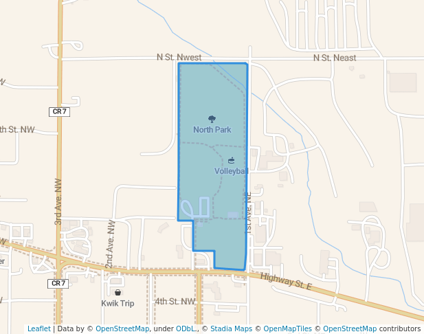 North Park in Dodge Center | Map and Routes