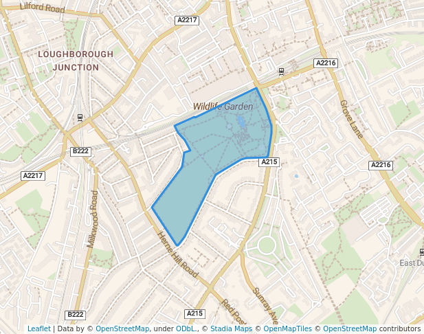 Ruskin Park in London | Map and Routes