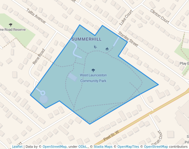 West Launceston Community Park in Summerhill | Map and Routes