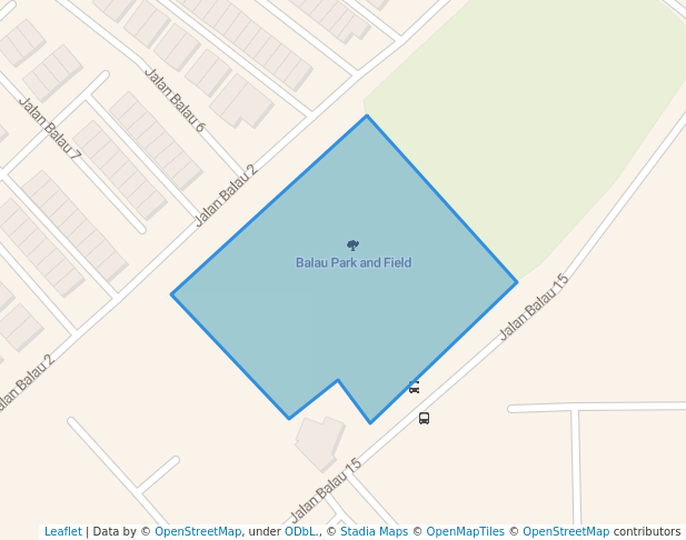 Balau Park and Field in Masai | Map and Routes