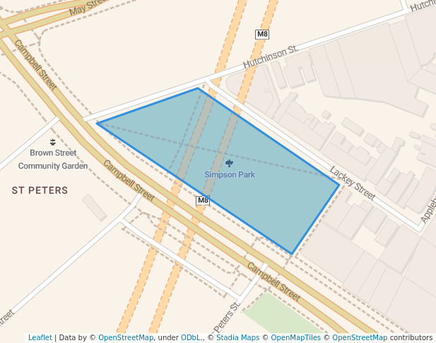 Simpson Park in St Peters | Map and Routes