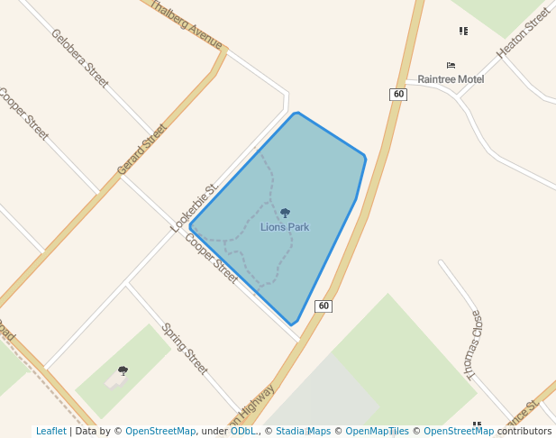 Lions Park in Biloela | Map and Routes