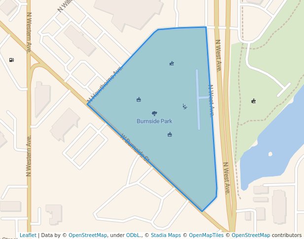Burnside Park in Sioux Falls | Map and Routes