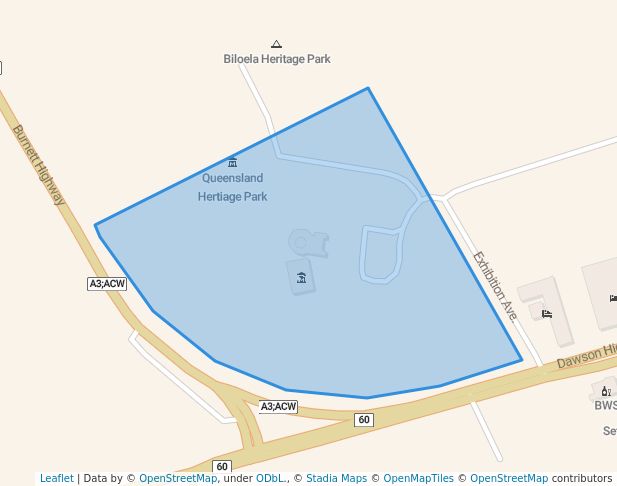 Queensland Hertiage Park in Biloela | Map and Routes