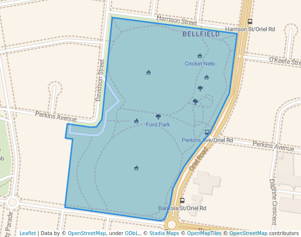 Ford Park in Ivanhoe | Map and Routes