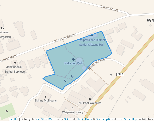 Nelly Jull Park in Waipawa | Map and Routes