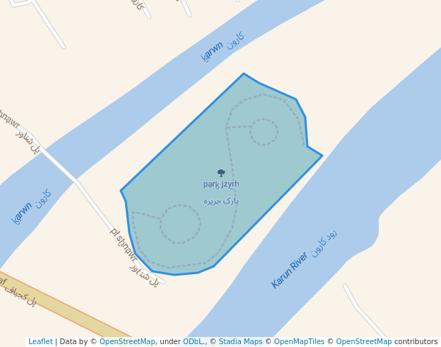 پارک جزیره in Shushtar | Map and Routes