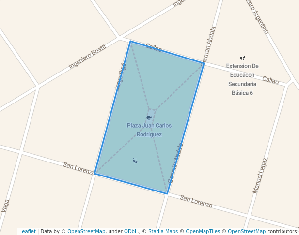 Plaza Juan Carlos Rodríguez in General Rodríguez | Map and Routes