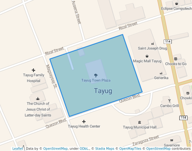 Tayug Town Plaza in Tayug | Map and Routes