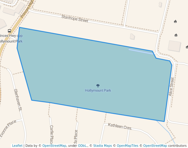 Hollymount Park in Woonona | Map and Routes