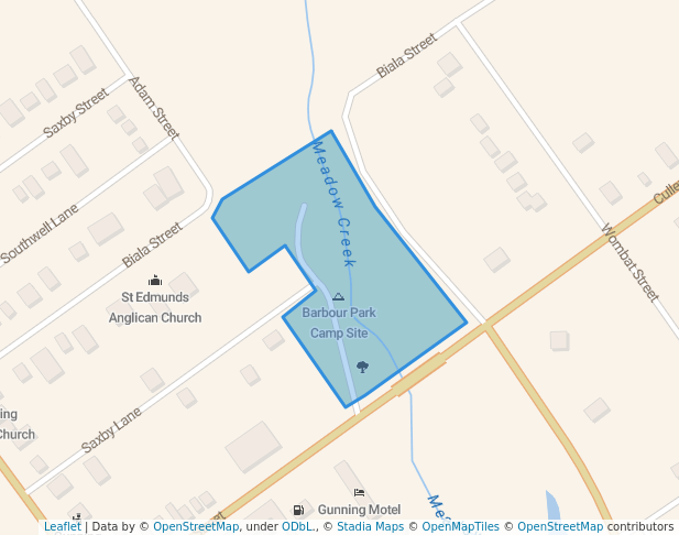 Barbour Park in Gunning | Map and Routes