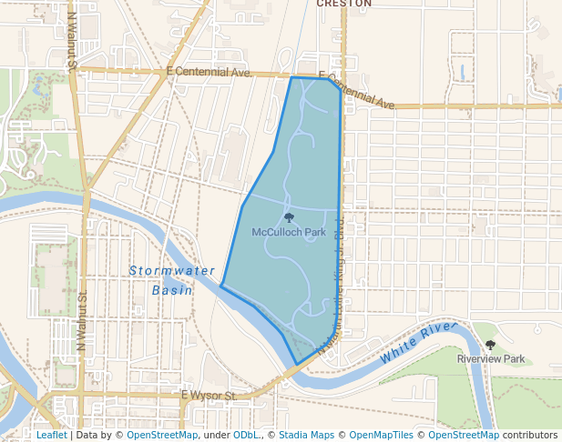 McCulloch Park in Muncie | Map and Routes