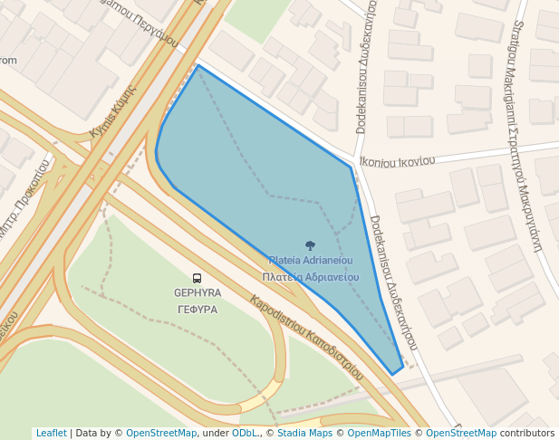Πλατεία Αδριανείου in Nea Ionia | Map and Routes