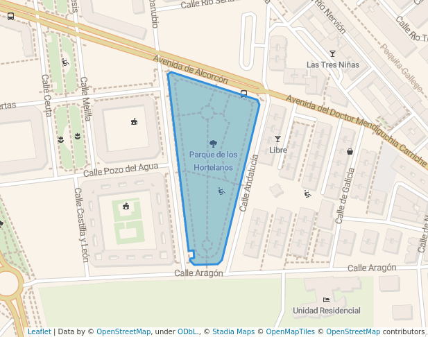 Parque de los Hortelanos in Leganés | Map and Routes