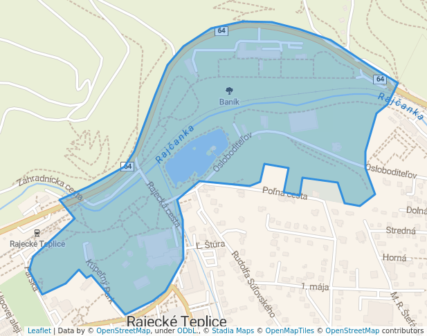 Park Rajecké Teplice in Rajecké Teplice | Map and Routes