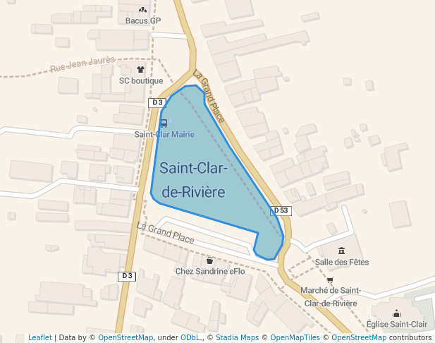 La Grand Place in Saint-Clar-de-Rivière | Map and Routes
