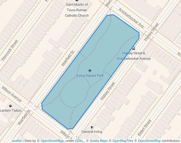 Irving Square Park in New York | Map and Routes