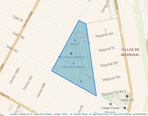 Parque Villas del Madrigal in Bogotá | Map and Routes