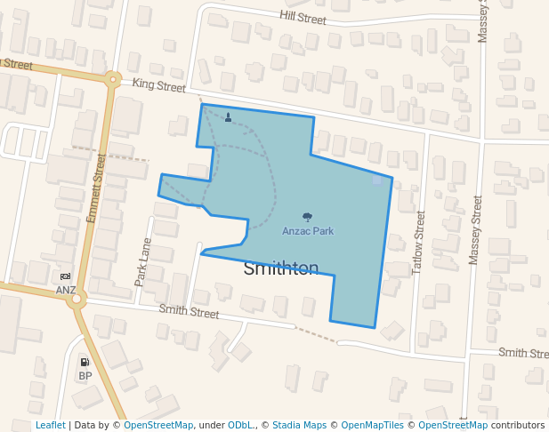 Anzac Park in Smithton | Map and Routes