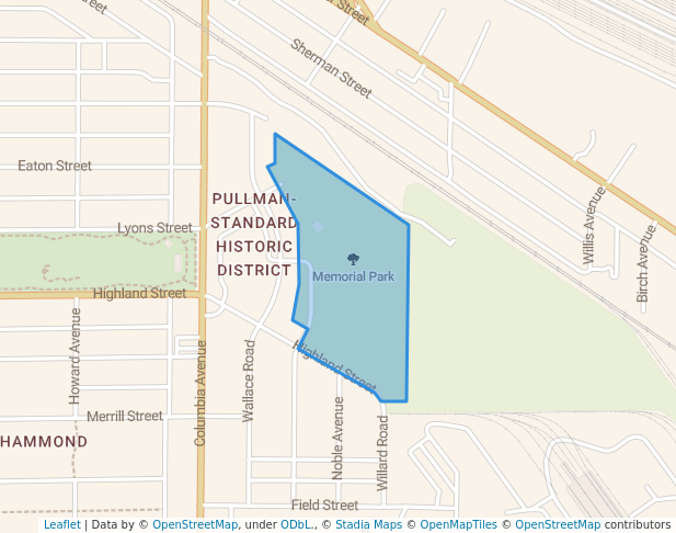 Memorial Park in Hammond | Map and Routes