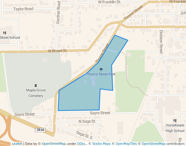Thorne Street Park in Horseheads | Map and Routes