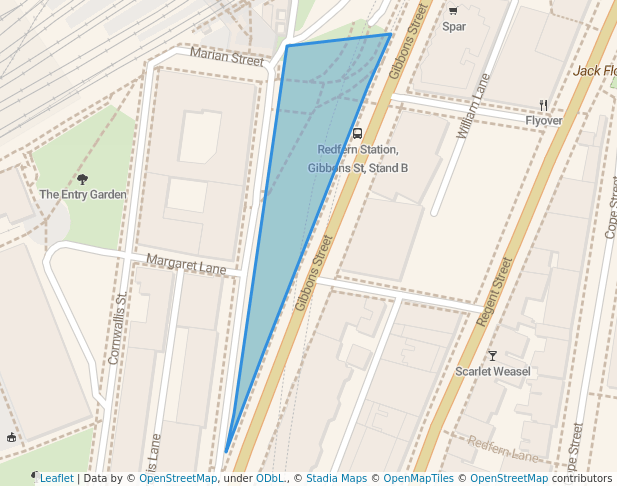 Gibbons Street Reserve in Redfern | Map and Routes
