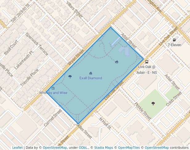 Exall Park in Dallas | Map and Routes