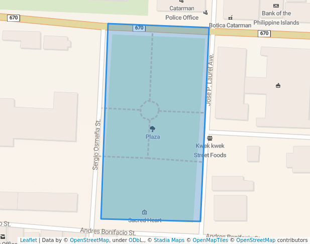 Plaza in Catarman | Map and Routes