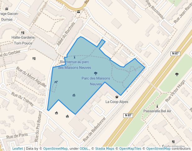 Parc des Maisons Neuves in Eybens | Map and Routes