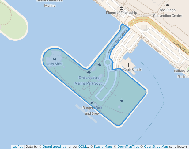 Embarcadero Marina Park South in San Diego | Map and Routes